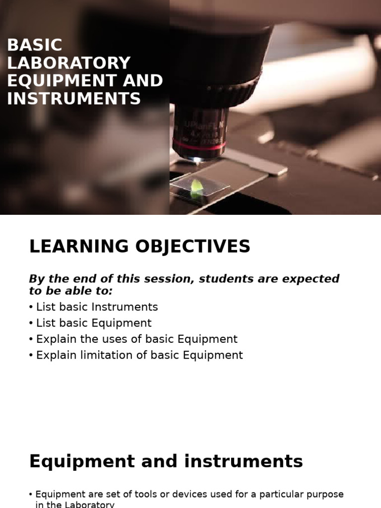 Basic Laboratory Equipments | PDF | Microscopy | Microscope
