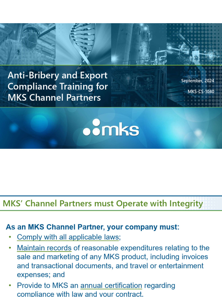 MKS Anti-Bribery & Export Compliance Training | PDF | Bribery
