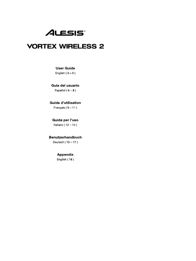 Alesis Vortex Wireless 2 | PDF