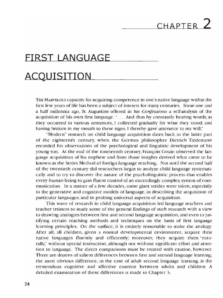 Theories of First Language Acquisition | PDF | Cognitive Science | Cognitive Psychology