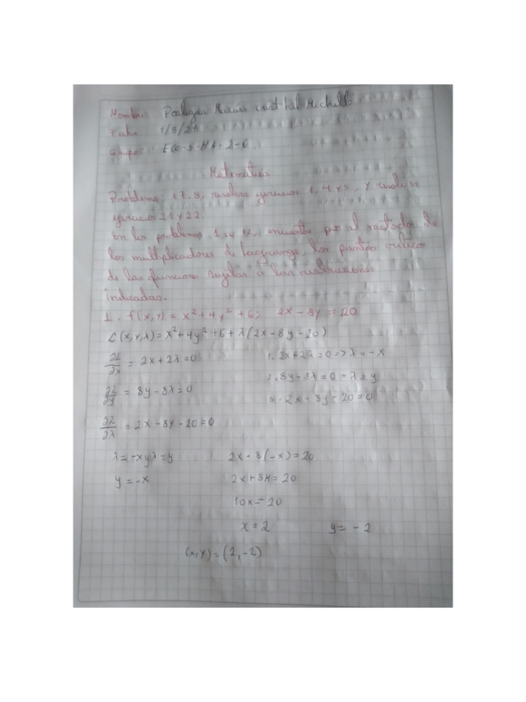 Ejercicio de Matemáticas | PDF