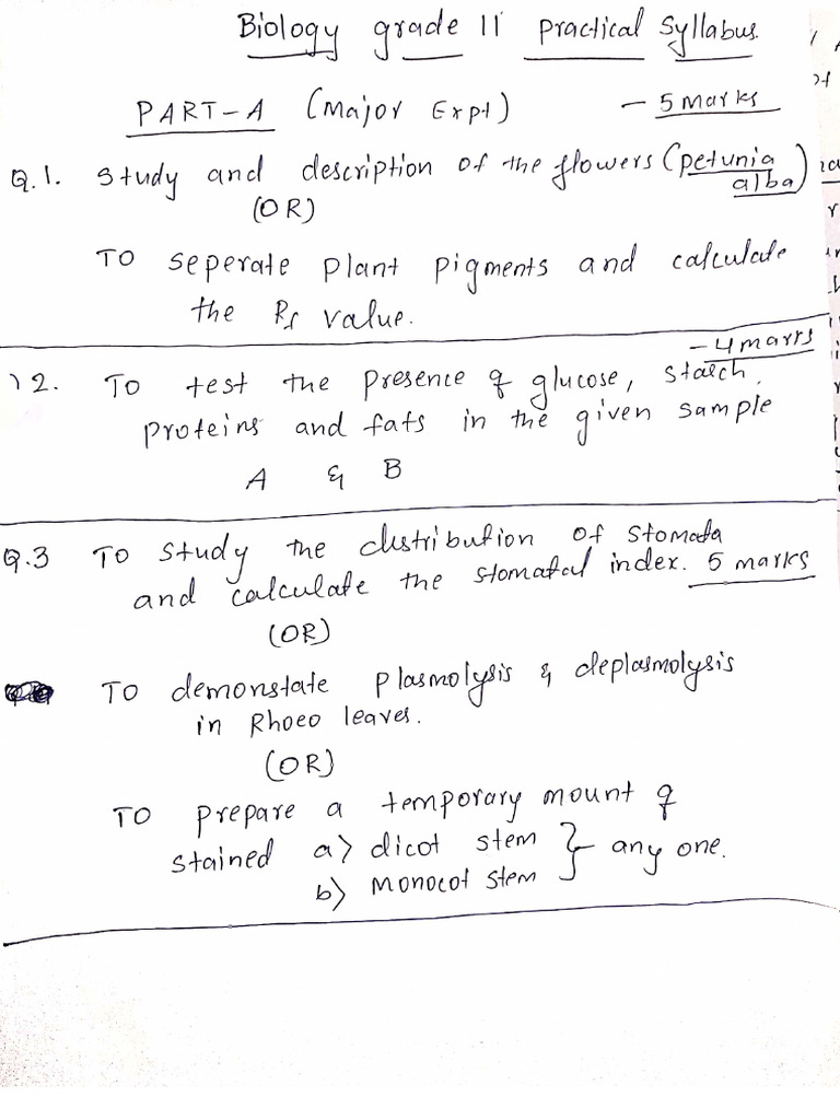 Biology Pattern and Syllabus For Final Practical | PDF