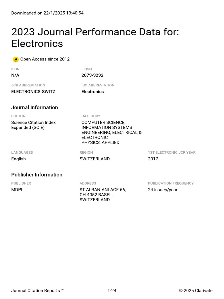 JCR Electronics-Switz 2023 | PDF | Academic Journal | Citation
