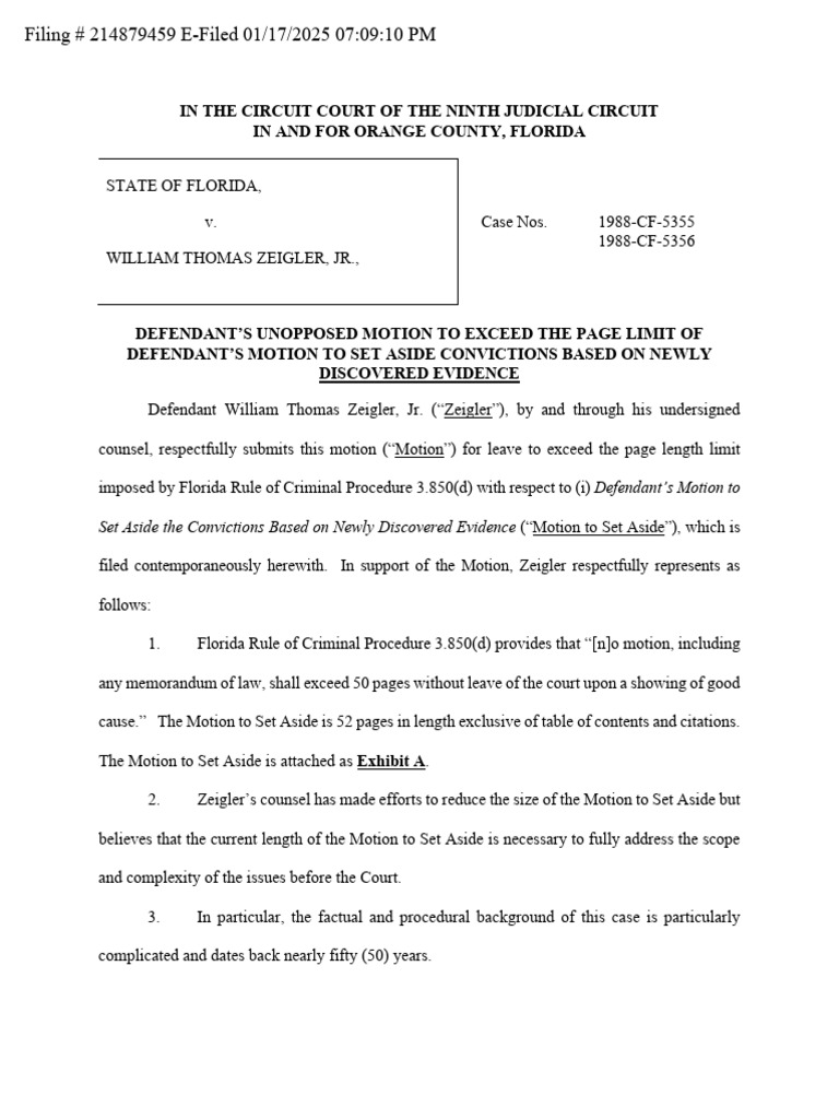 Motion to Exceed Page Limit for Conviction Appeal | PDF | Witness ...