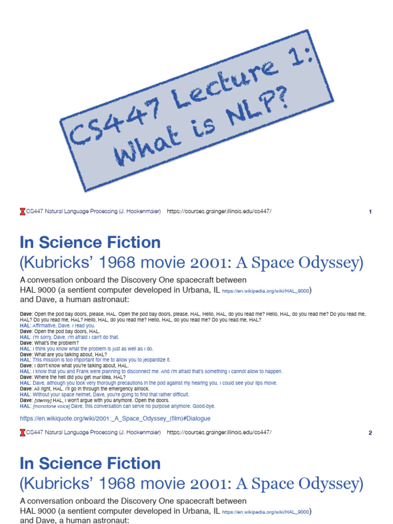 Lecture01 2020 WhatIsNLP | PDF | Syntax | Parsing
