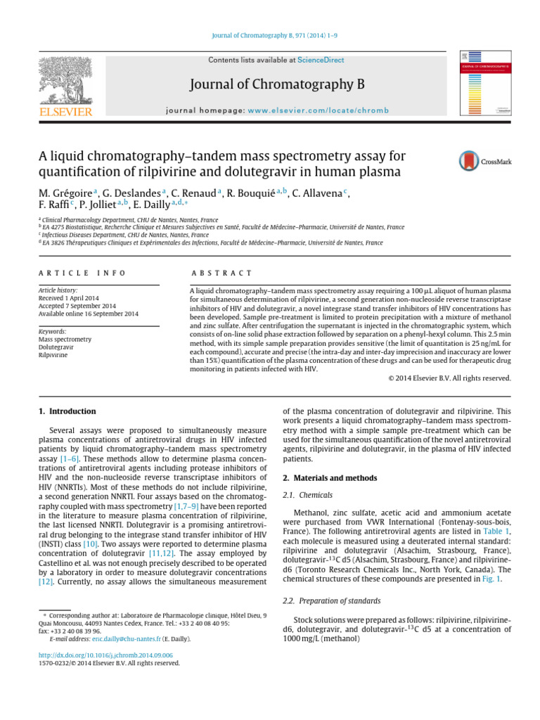 2014 GREGOIRE A Liquid Chromatography-Tandem | PDF | High Performance Liquid Chromatography ...