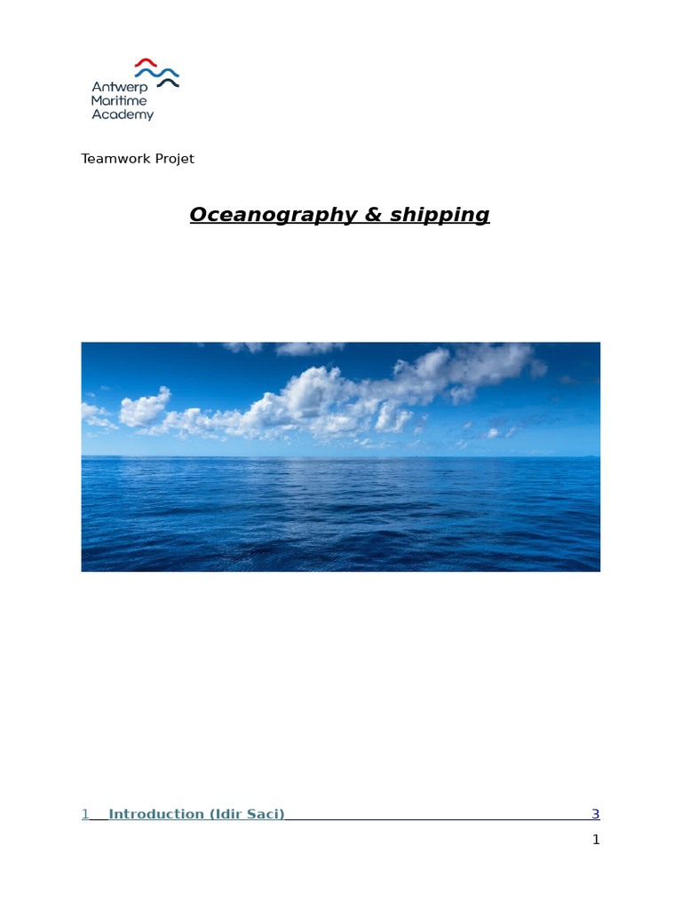 1SN-MN TW 7 & Oceanography & Shipping | PDF | Oceans | Oceanography