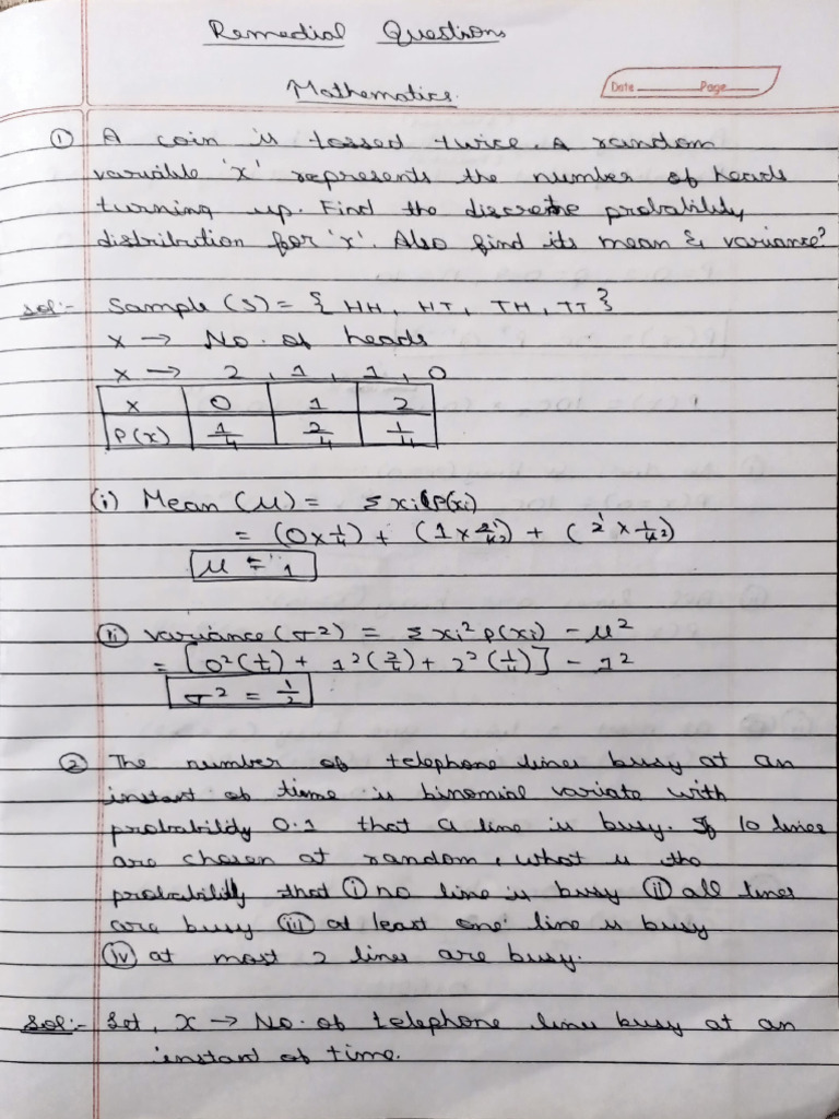 Math Remedial IA-1 | PDF