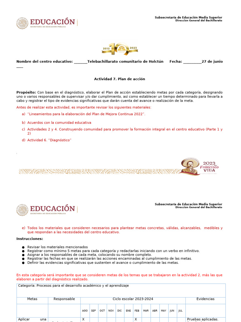 Act. 7 Plan de acción | PDF