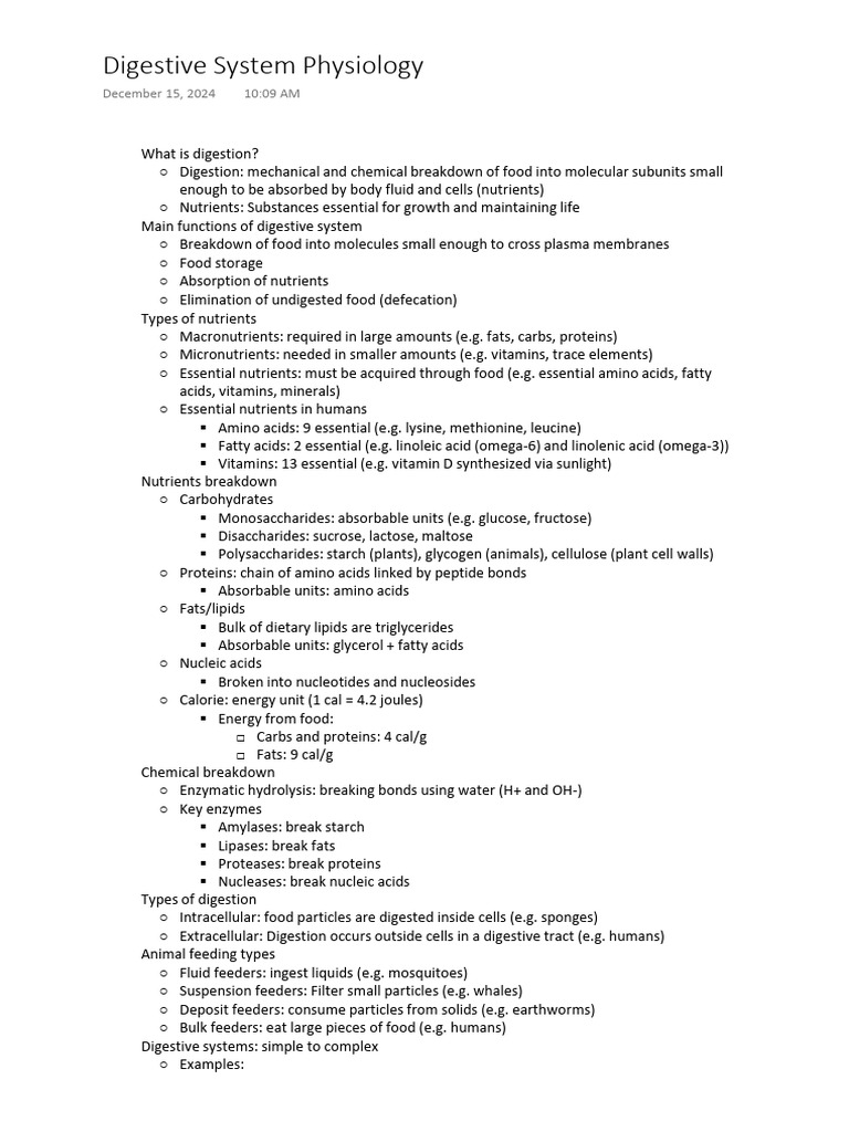 Digestive System Physiology | PDF | Human Digestive System | Digestion