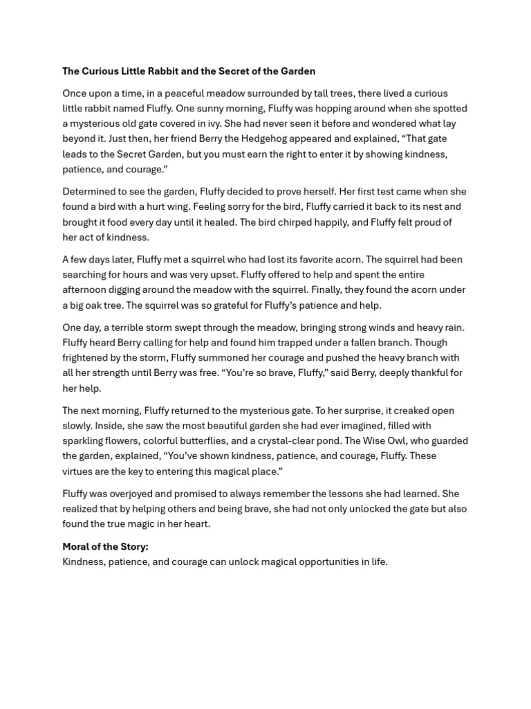 Fluffy's Garden Adventure | PDF