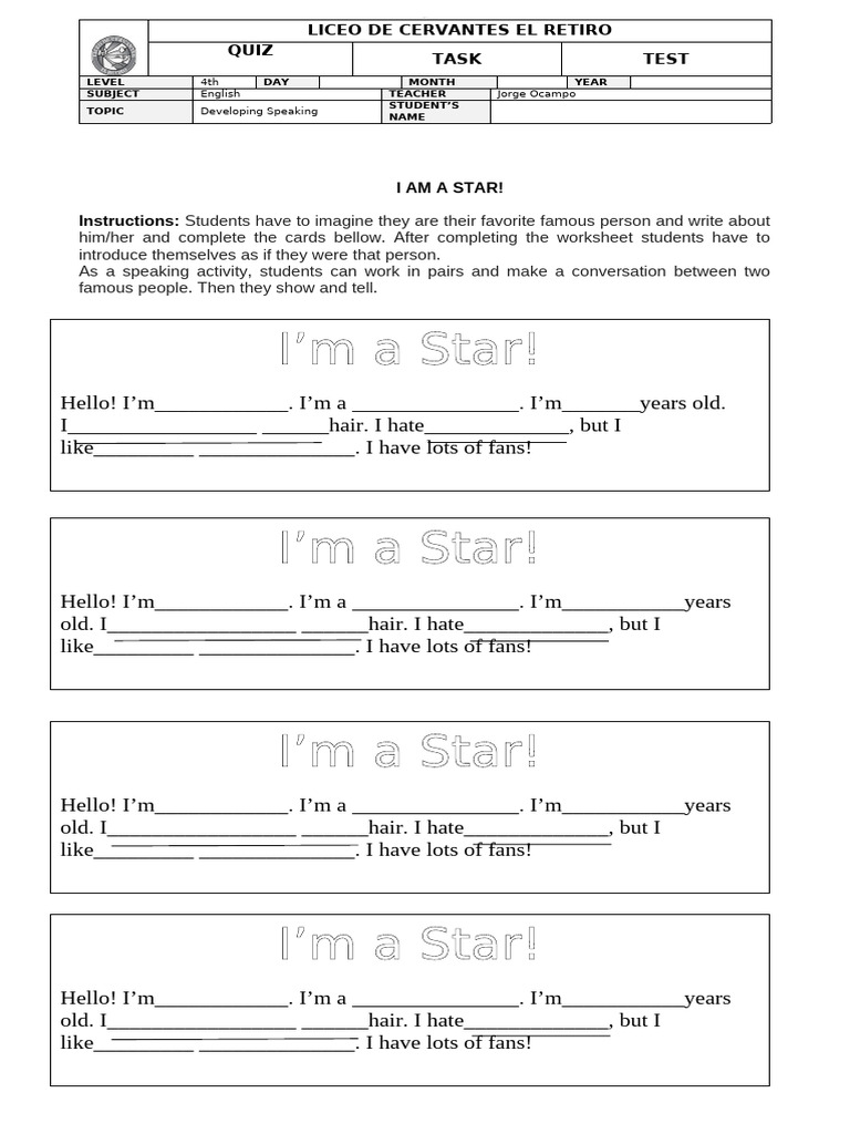 English Speaking Activity | PDF