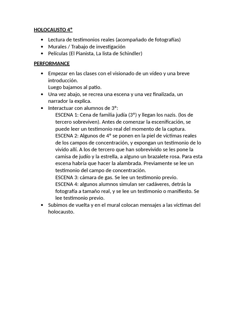 Actividades Educativas sobre el Holocausto | PDF