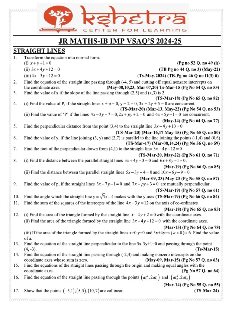 Jr-Maths-Ib Imp Vsaq's 2024-25 | PDF