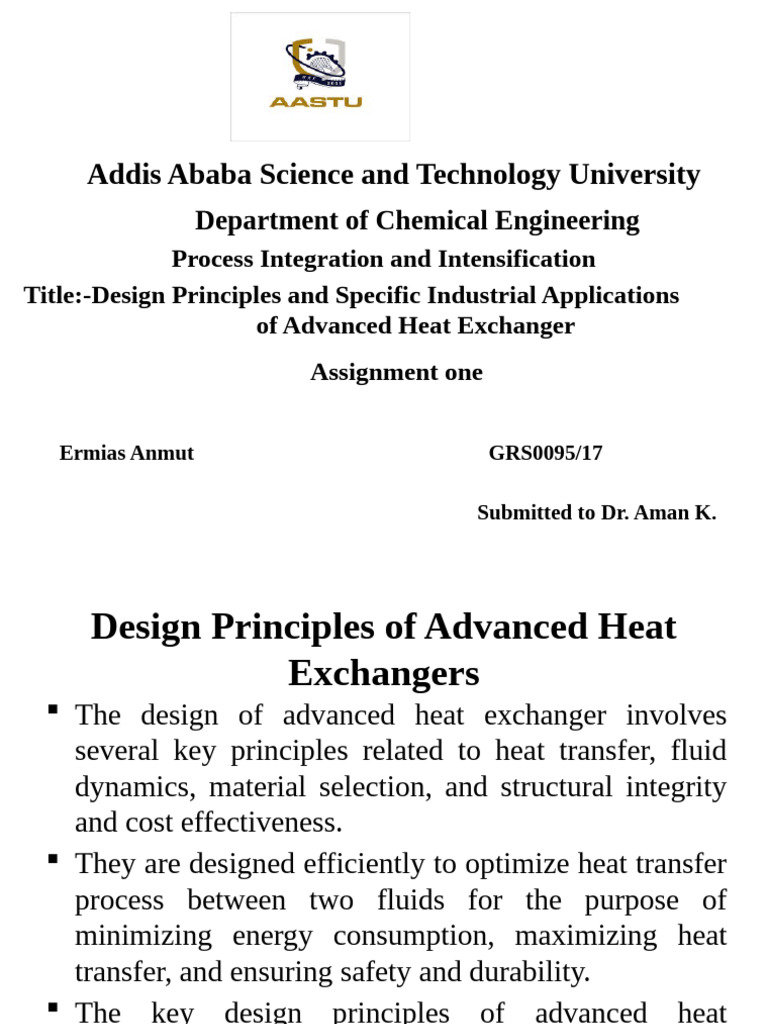 Design Principles of Advanced Heat Exchangers | PDF | Heat Exchanger ...