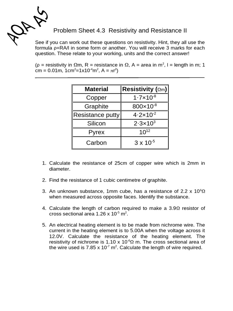 4 3 Resistance-Worksheet-21 | PDF