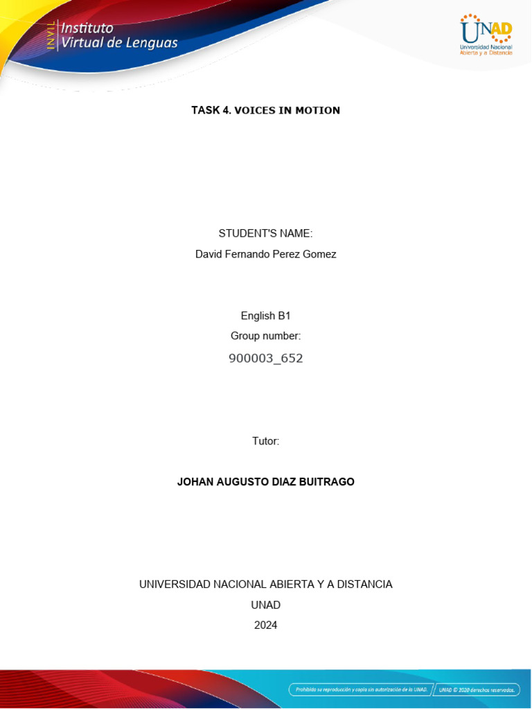 Task 4 - Template Oral Production - Voices in Motion | PDF | Natural ...