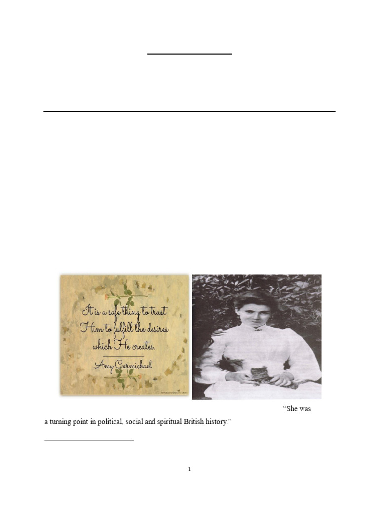 Amy Carmichael: Missionary to India | PDF