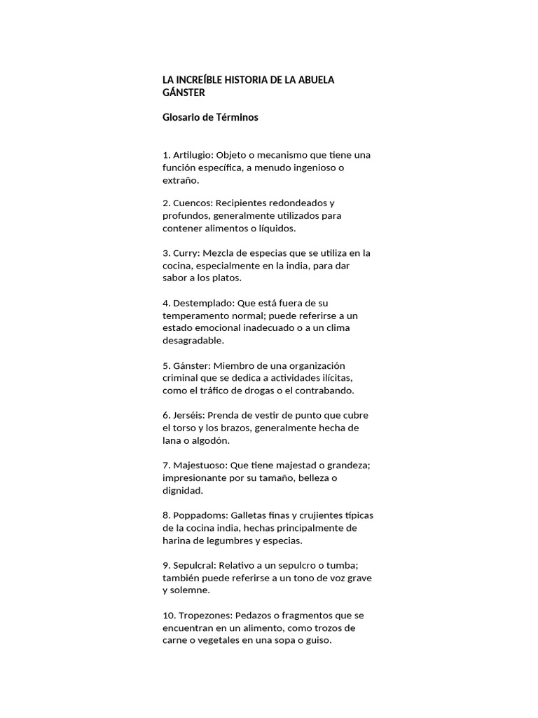 Relación Tensa con la Abuela Gánster | PDF