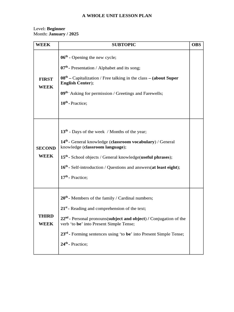 Comprehensive English Lesson Plans 2025 | PDF | English Language | Verb