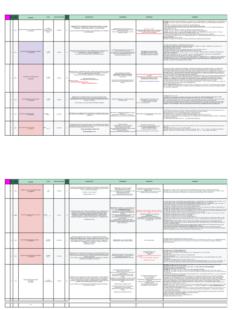 BITACORA 21-22 ENERO 2025.xlsx - Table 1 | PDF | El embarazo | Especialidades Medicas
