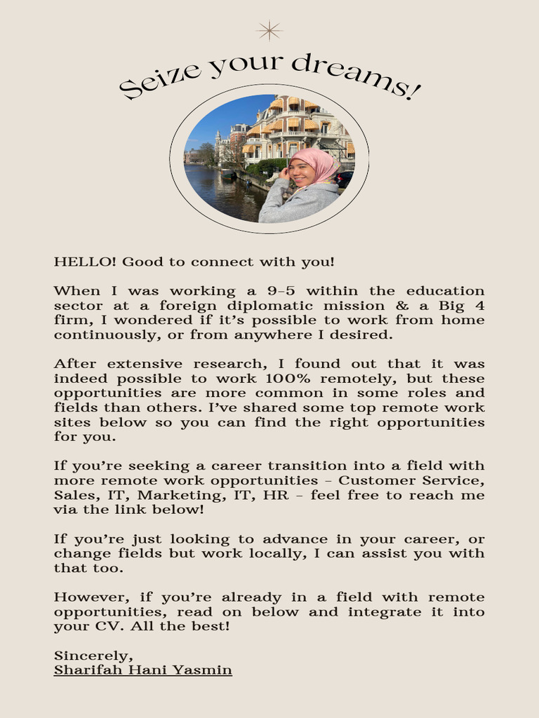 Remote Work 'Cheat Sheet' by CVReviewbyYasmin | PDF | Linked In | World ...