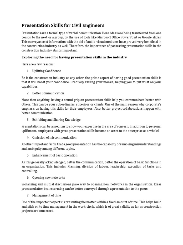 Essential Presentation Skills for Engineers | PDF | Communication | Human Communication