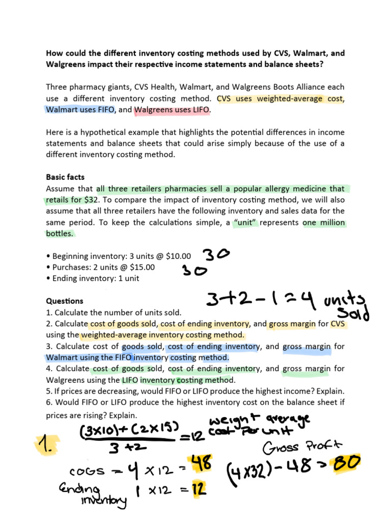 CVS Walmart Walgreens Inventory Costing | PDF