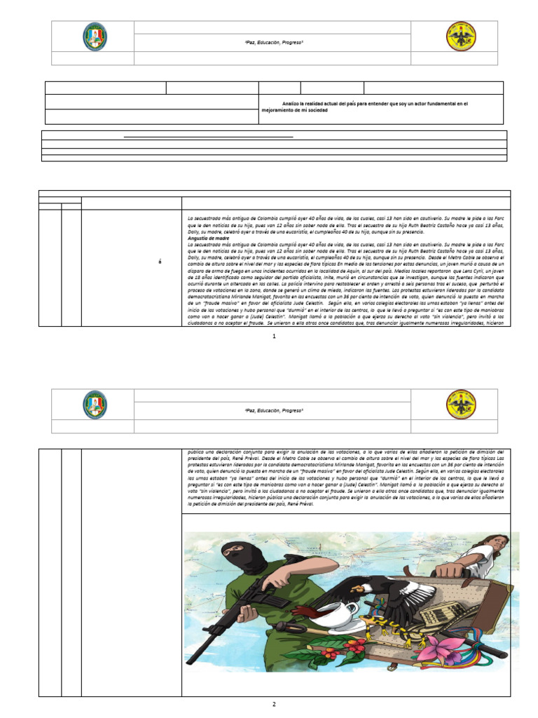 Guia#1-Sociales 1102-1P-2025 | PDF | Evaluación