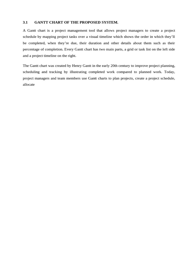 Gantt Chart Of The Proposed System Pdf 5694