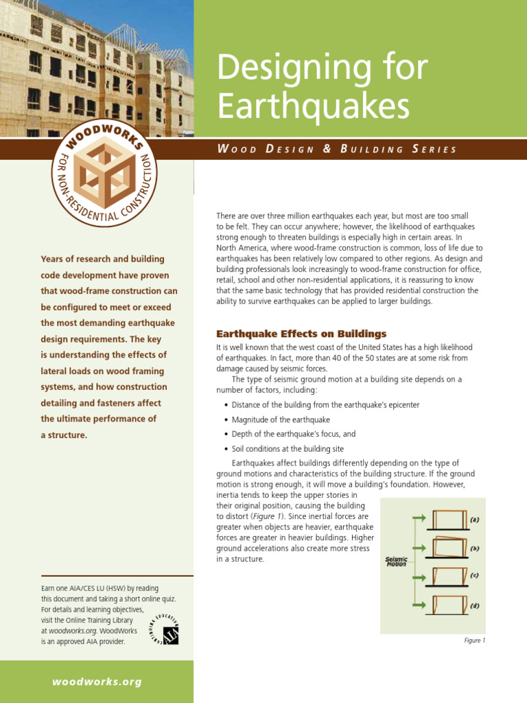 Wood Design Earthquake Seismic Durability Fact Sheet | PDF | Framing ...