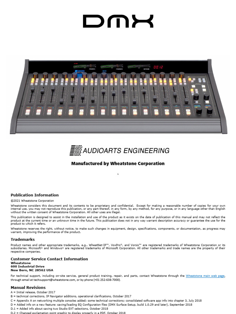 Audioarts DMX Manual | PDF | Information And Communications Technology | Computer Engineering