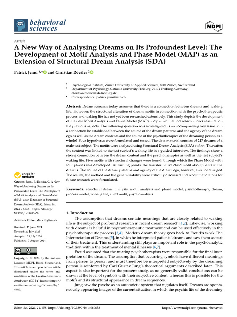 A New Way of Analysing Dreams | PDF | Psychotherapy | Psychoanalysis