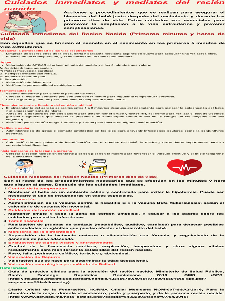 Cuidados Inmediatos y Mediatos Del Recién PDF Estandar | PDF | Infantes ...