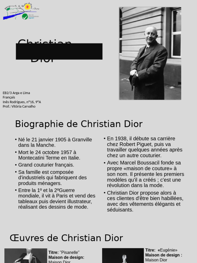Biographie et œuvres de Christian Dior | PDF | Vêtements | Mode
