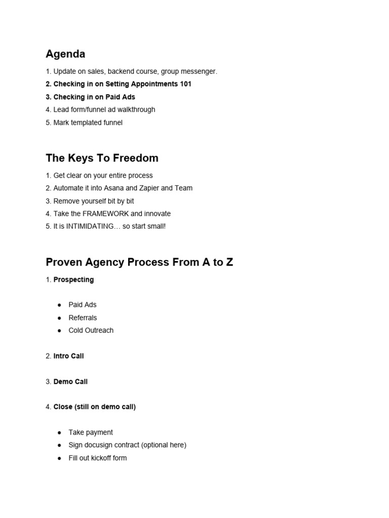 Proven Agency Process From A To Z | PDF | Facebook | Software