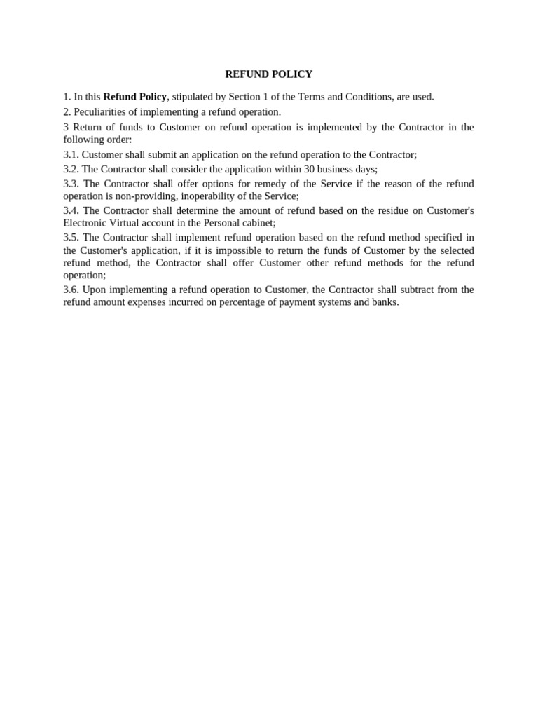 Refund Policy and Process Explained | PDF