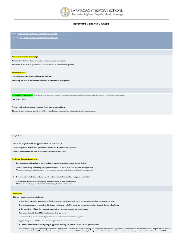 10 Policies and Legal Framework For DRRM | PDF | Emergency Management | Policy