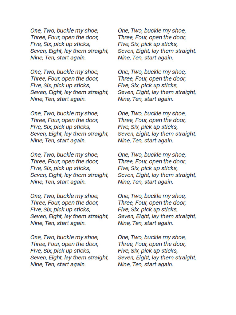 Paroles Chanson One Two | PDF