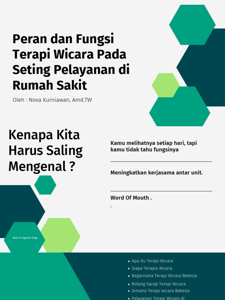 Materi Sharing Sesion Terapi Wicara | PDF