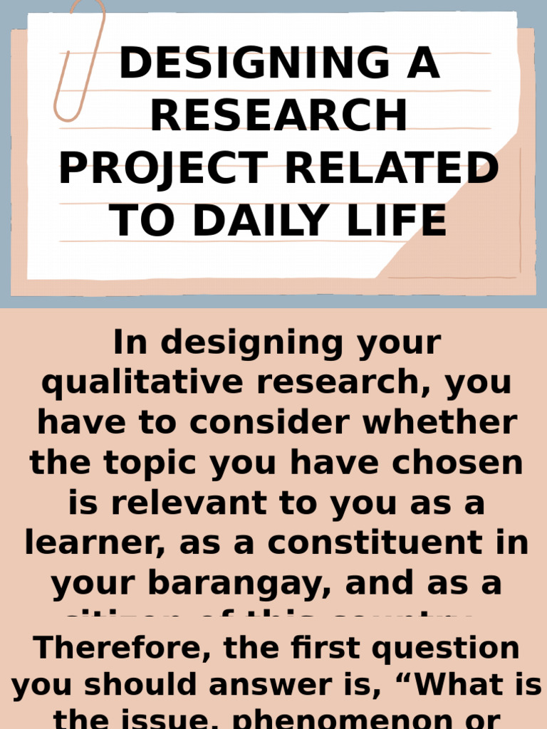 Designing Qualitative Research Projects | PDF
