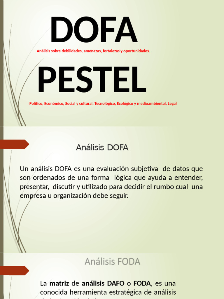 Dofa y Pestel | PDF | Análisis FODA | Economias