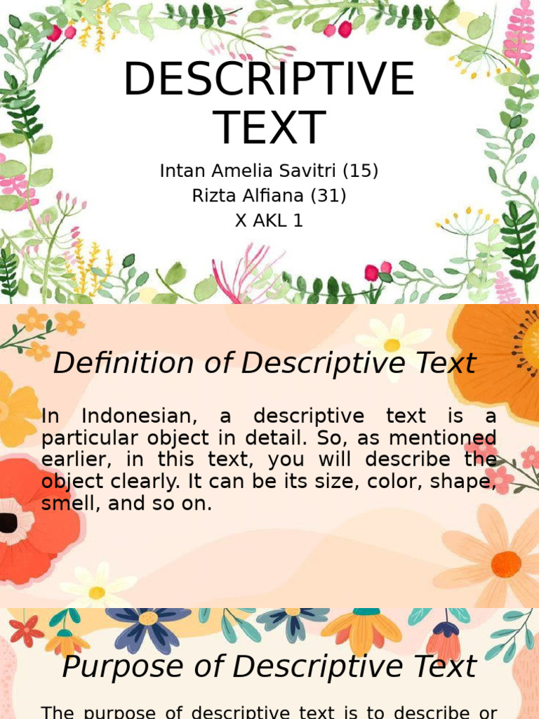Descriptive Text | PDF | Linguistics | Grammar