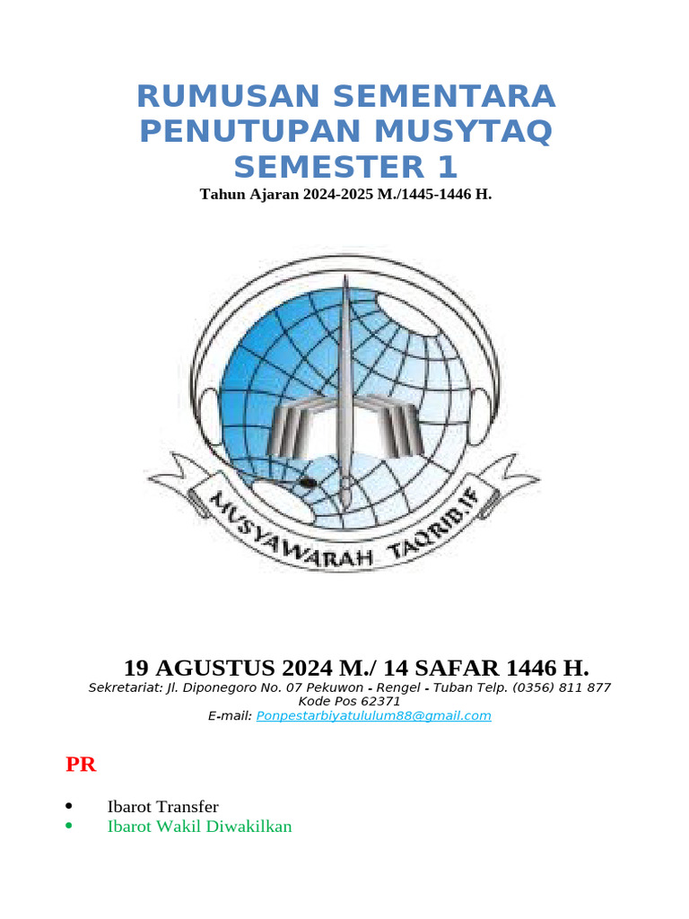 Rusem Muharir Mushohih Penutupan Lasyad-77 | PDF