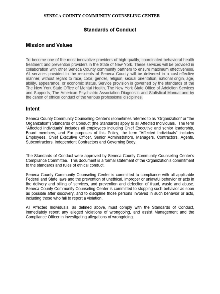 34 Standards of Conduct ADA | PDF | Stepfamily | Sexual Harassment