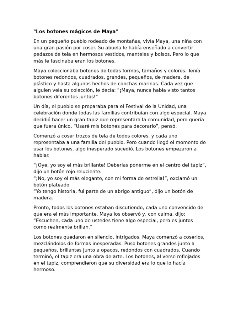 Los Botones Mágicos de Maya | PDF