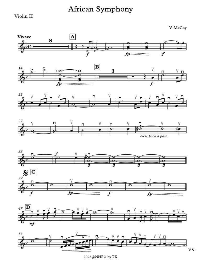 African Symphony - Violin II | PDF