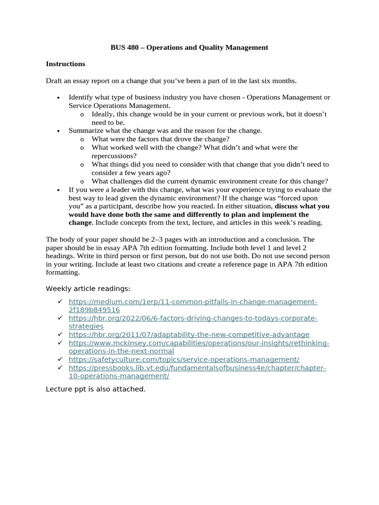 BUS 480 Week 2 | PDF