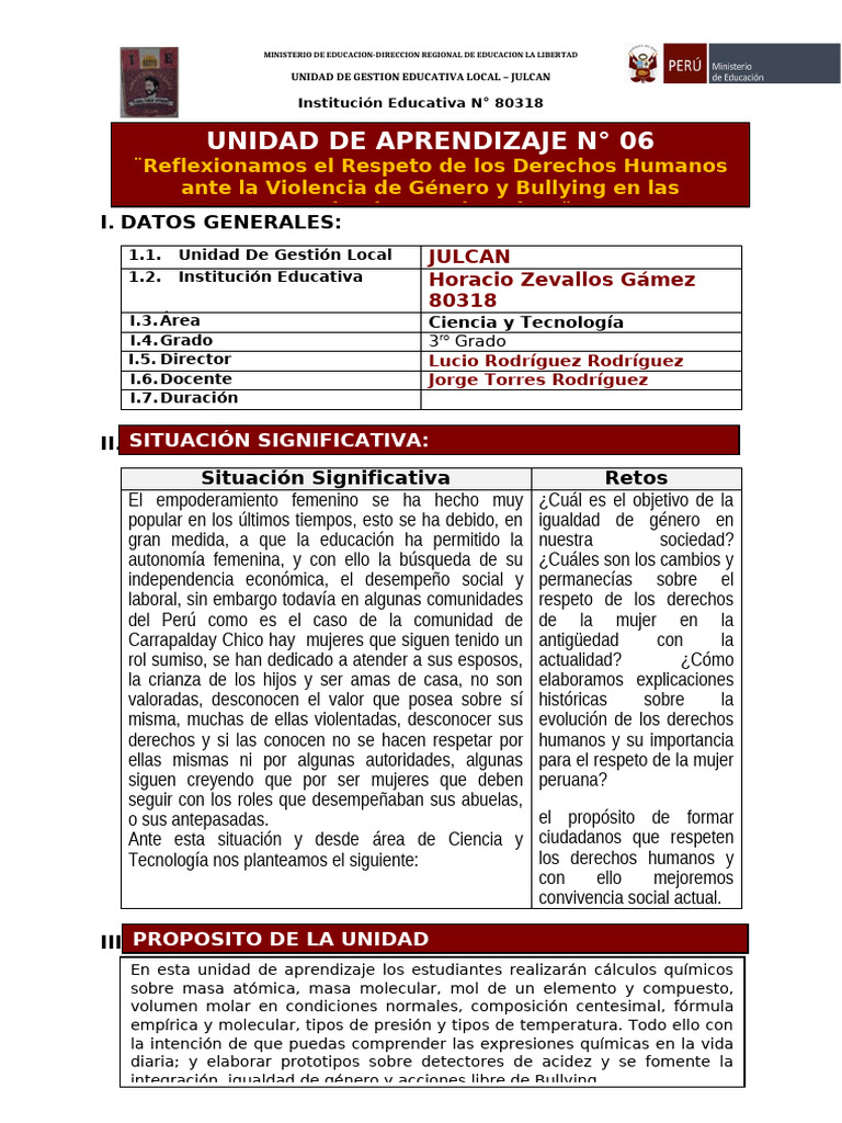 UNIDAD DE APRENDIZAJE CYT 3° Grado | PDF | Mole (Unidad) | Importar