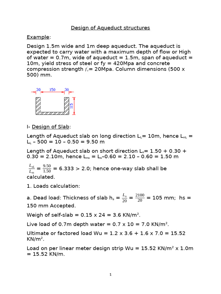 Aqueduct Structure Design and Analysis | PDF | Solid Mechanics | Civil ...